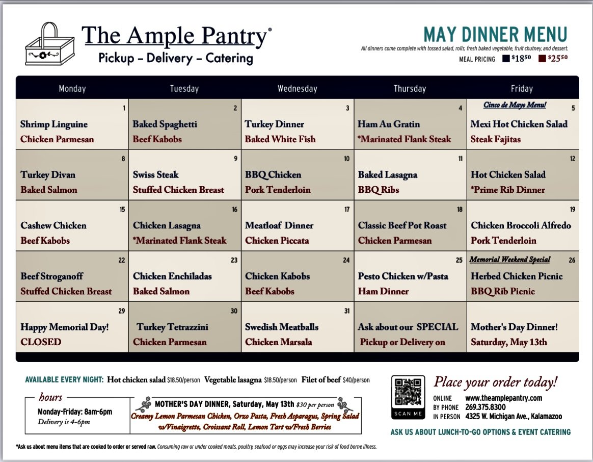 Menus | Homecooked Meals